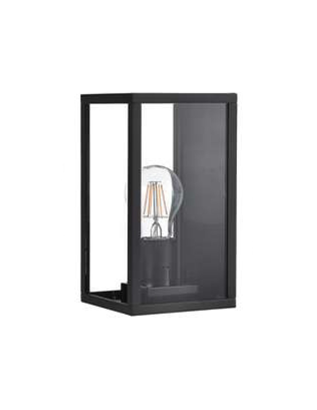 APLIQUE DE PARED RECTANGULAR E27 NEGRO ANTRACITA